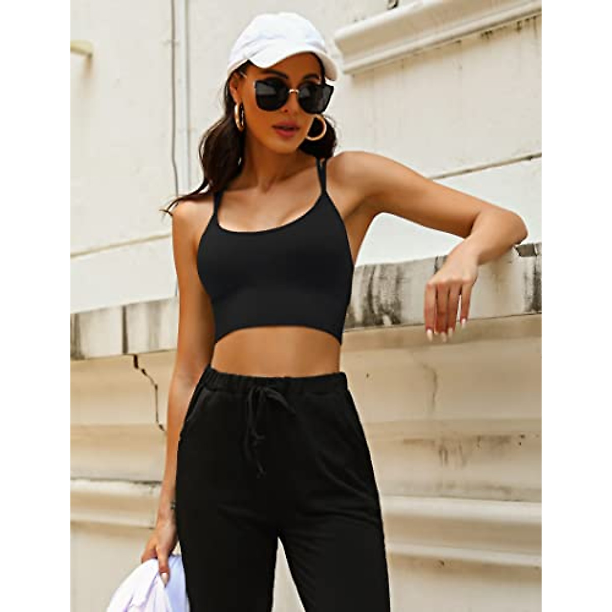 Sykooria 1-3 Pack Strappy Sports Bra for Women Sexy Crisscross Open Back for Yoga Running Athletic Gym Workout Fitness Tops