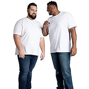 Fruit of the Loom Men's Big & Tall Eversoft Cotton Short Sleeve T Shirts, Breathable & Moisture Wicking with Odor Control, White, 4X-Large Big