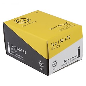 Sunlite Standard Bicycle Tube, 16 x 1.50-1.95, Schrader Valve