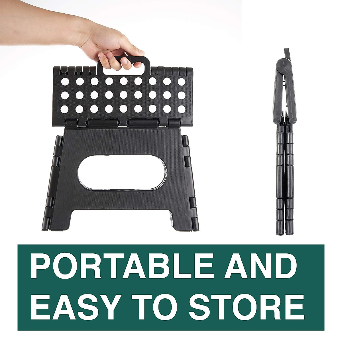 Simplized Small Folding Step Stool - Step stools for Kids and Adults - 9" Hand Chair, One-Hand Operation Stool