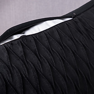 MADIZZ Set of 2 Super Soft Velvet Decorative Throw Pillow Covers 18x18 inch Black Square with Texture Luxury Style Cushion Case Pillow Shell for Sofa Bedroom