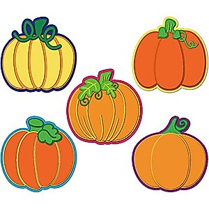 40 Pieces Pumpkin Cutouts Classroom Decoration Pumpkin Cutouts with Glue Point Dots for Bulletin Board Classroom School Fall Theme Thanksgiving Party, 5.9 x 5.9 Inch