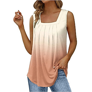 Womens Tank Tops Camisole Cami Top Casual Flowy Summer Sleeveless Tunic Tshirts Cami Vest Ruched Tops Hide Belly Tops