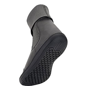 WHITIN Women's Wide Barefoot Chelsea Boots Mid-Calf Minimalist Bootie Zero Drop Flat Size 9 Pull-On Cowboy Cowgirl Leather Flat Shoes Fashion Grey 40