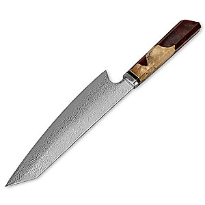 8 Inch Kiritsuke Knife Unique Stablized Wood Resin handle Damascus Vg10 67 Layers Japanese Stable Wood Chef Knives with Sheath
