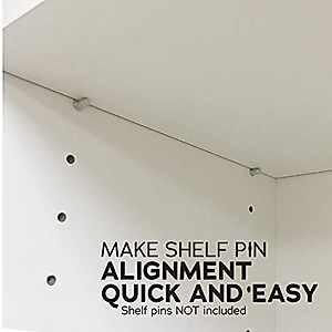 EZ Align Premium Shelf Pin Drilling Jig With 1/4" And 5mm Self Centering Drill Bits, Dual Sided Shelf Pin Jig for Easy Alignment On Both Sides Of The Shelf