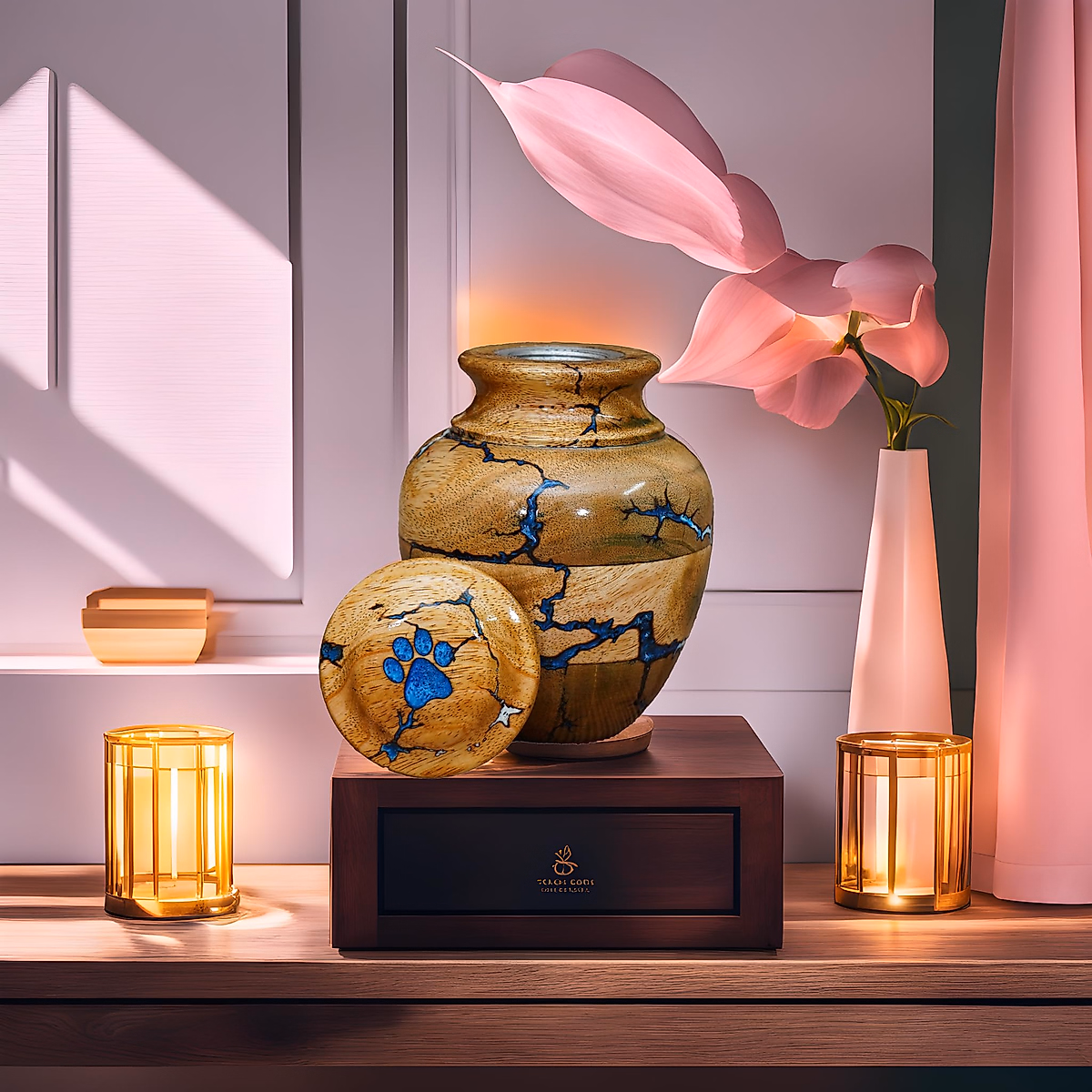 WEE WOODEN Small Urns for Human Ashes | Mini Urns for Human Ashes | Wooden Urn for Dogs Ashes | Cremation Urn for Pet Ashes | Memorial Pet Urns