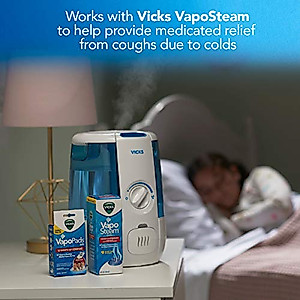 Vicks Filter-Free CoolRelief Cool Mist Humidifier, Medium Room, 1.2 Gallon Tank – Visible, Medicated Ultrasonic Humidifier for Baby, Kids and Adults, Works With Vicks VapoPads and Vicks VapoSteam