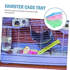 POPETPOP Chinchilla Cage Accessories Plastic Bins 4pcs Hamster Cage Tray Hamster Cages Small Pet Cage Supplies Plastic Tray Hamster Supplies Plastic Chassis Guinea Pig Bedding Plastic Trays