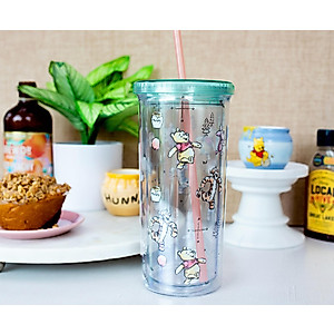 Disney Winnie the Pooh Character Toss Acrylic Carnival Cup with Lid and Straw
