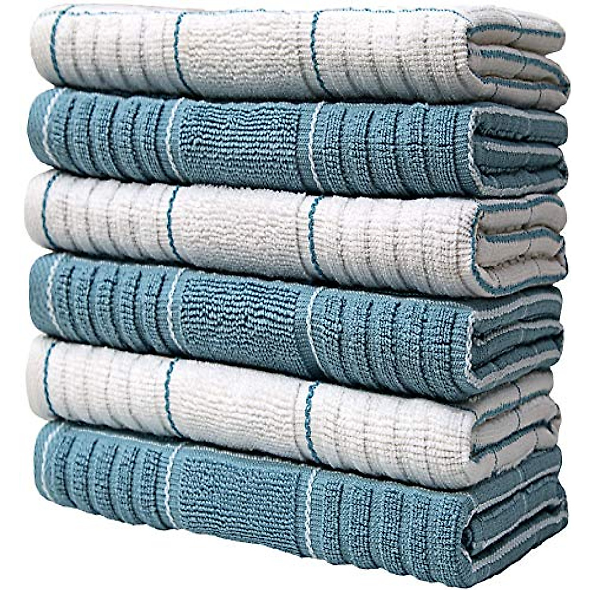 Premium Cotton Kitchen Towels (16" x 26") | Absorbent Dish Towels | 435 GSM Cotton Tea Towels | Kitchen Hand Towels | Dish Towels for Kitchen | Aqua