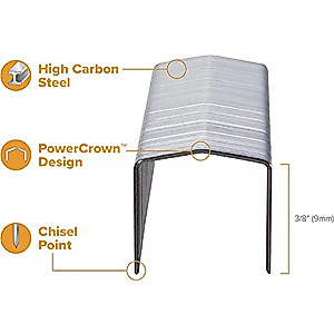 Bostitch B8 Staples 3/8 Inch PowerCrown Staples - Pack of 20,000 Staples