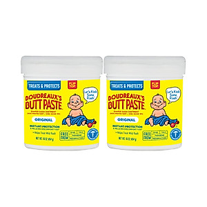 Boudreauxs Butt Paste Diaper Rash Ointment, vmhyTX, Original - Contains 16% Zinc Oxide - Pediatrician Recommended - Paraben and Preservative-Free - 2Pack (16 Ounce)
