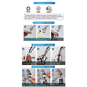 3Modes High Pressure Luxury Filtered Kitchen Water Faucet Aerator Home Pressure Water Diffuser Bubbler Water Saving Filter Shower Head Nozzle Tap Connector