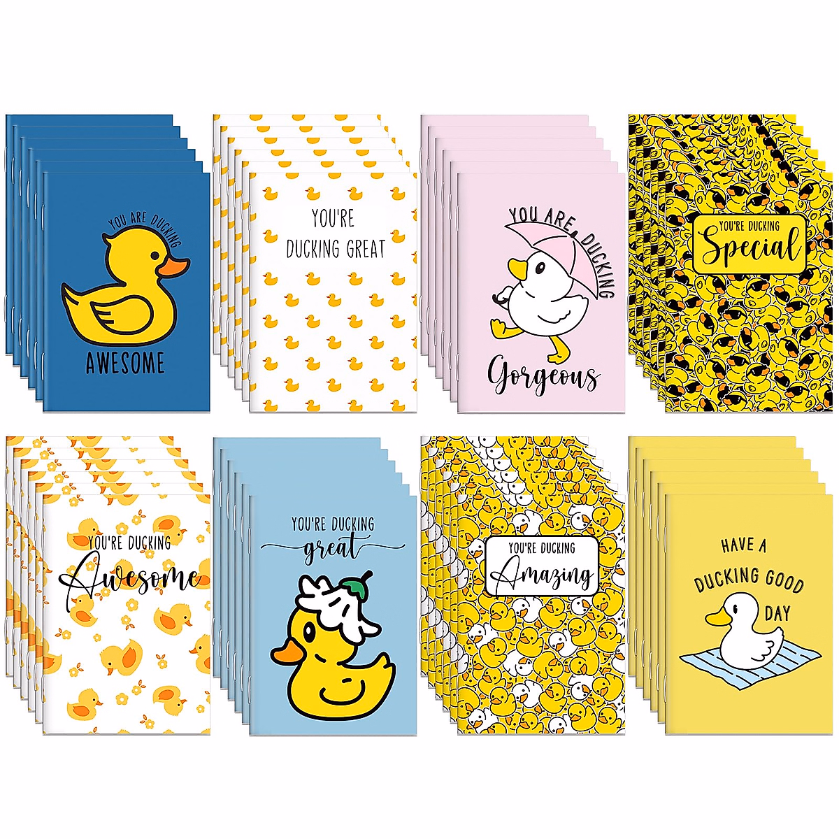 Colarr 48 Pcs First Day of School Gift for Students from Teacher Inspirational Duck Notepads Bulk Motivational Cute Duck Mini Notebooks Coworker Valentines Day Gifts Duck Gifts for Duck Lovers