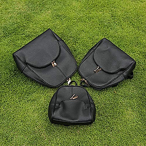 KKXIU Casual Mini Backpack Small Daypacks Purse Synthetic Leather for Girls and Women (black 1)