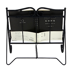 Woopoo Metal Recipe Holder 2 Weighted Chains to Hold Pages in Place and a Kickstand for Durability Collapsible Storage is Light in Weight Support Book and Tablet Placement Cookbook Holder …