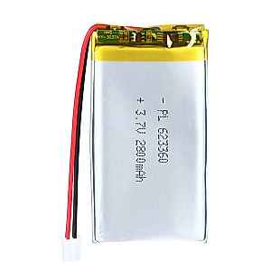 AKZYTUE 3.7V 1500mAh 623360 Lipo Battery Rechargeable Lithium Polymer ion Battery Pack with PH2.0mm JST Connector