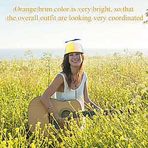 Framendino, Orange Flat Brim Adult Rainbow Propeller Hat Helicopter Top Hats Detachable Baseball Cap