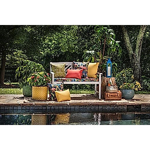 Pillow Perfect Rave Solid Indoor/Outdoor Lumbar Pillow Plush Fill, Weather and Fade Resistant, Lumbar - 11.5" x 18.5",, Orange, 2 Count