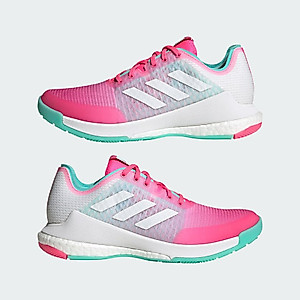 adidas Women's Crazyflight Sneaker, Lucid Pink/White/Flash Aqua, 13.5