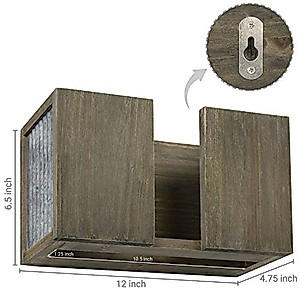 MyGift Paper Towel Holder Countertop, Vintage Reclaimed Style Gray Wood and Galvanized Metal Tabletop or Wall Mounted Folded Paper Towel Dispenser