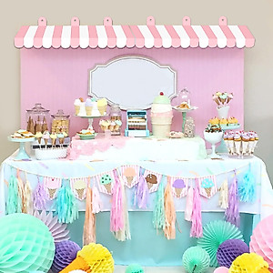 2 Pieces Circus Awnings Decoration, 3D Carnival Tent Striped Awning Wall Decorations for Carnival Circus Theme Party, Carnival Stand, Party Favors Supplies