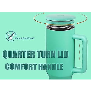 YOUEXPERT 40 oz Tumbler with Handle and Straw Lid，100% leak proof Stainless Steel Tumbler with Lid and Straw Travel Tumblers, Car Mug Outdoor Sports Travel Cup Gift 40oz Tumblers - black