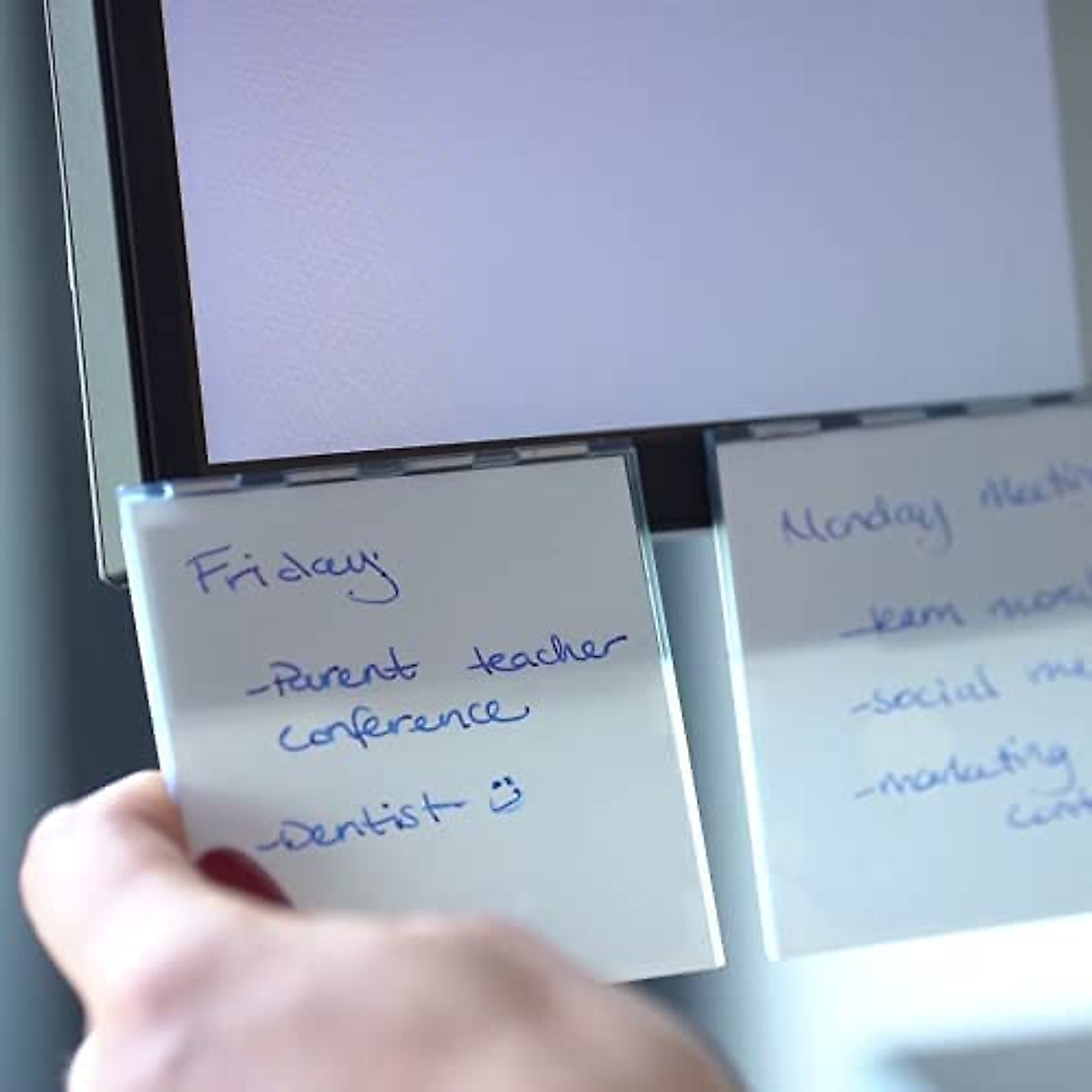 Bravestorming Mover Erase, Stackable and Magnetic Mini Whiteboard on The Palm, 72x72x3mm, Pack of 4 (Pen Included) (Yellow), Art Supplies for School and Office Projects and Presentations