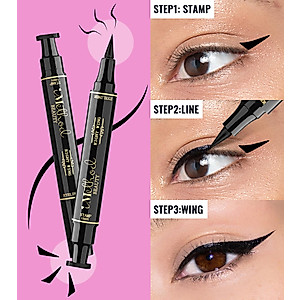iMethod Eyeliner Stamp - 2 Pens Winged Eyeliner Stamp, for All Eye Shapes, Winged Eyeliner Stamp, Perfect Wing Cat Eye Liner, Waterproof & Smudge-proof, 10 mm