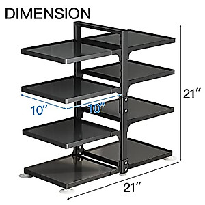 Pots and Pans Organizer for Cabinet, 8 Tier 21” Adjustable Cabinet Pan Organizer Rack Heavy Duty Pot Rack for Kitchen Storage, Snap-on Pot Pan Organizer with Panels for Stockpot and Steamer (Square)