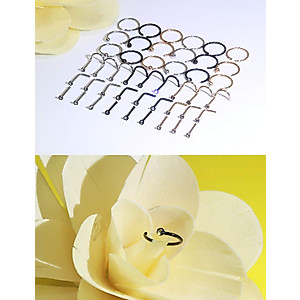 Ftovosyo 20g Nose Rings Studs Surgical Steel Nose Rings Hoop Piercing Jewelry for Women Men Set 45pcs Silver Rose Gold Black L Shaped Screw Nose Stud