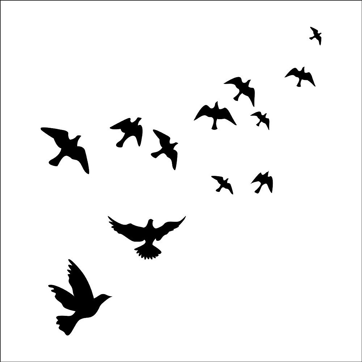 Flying Black Bird Flying High to Sky 3D Removable Vinyl Wall Decals Mural for Nursery Bedroom Tree Wall Decoration