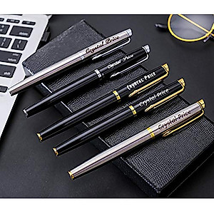 Personalized Pens Engraved,Custom Ballpoint Pen for Men Woman, Personalized Gift for Graduation, Anniversary (Black & Gold)