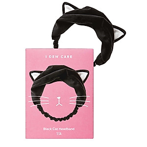 I DEW CARE Face Wash Headband - Black Cat | Spa, Soft, Cute for Makeup, Shower, Teen Girls Stuff, 1 Count