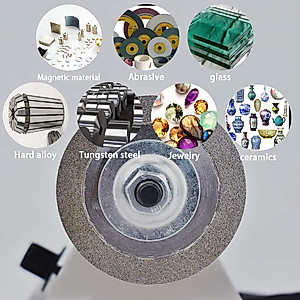 Flat Diamond Grinding Wheel 3-1/16" x 1/2" x 3/8" Grit #150 Parallel Cutter Wheel for Hard Alloy, Tungsten Steel， Ceramic, Gem, Glass - 1Pack