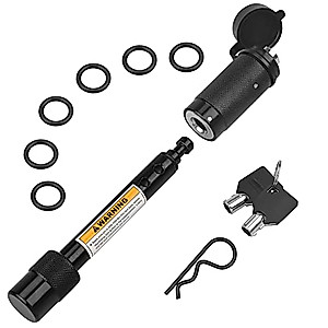 RVMATE Trailer Hitch Lock 5/8" Dia. for Class III IV 2"& 2-1/2" Receiver, Anti-Theft Steel Locking Hitch Pin with 2 Keys for Towing Trailer/Truck/Bike Rack
