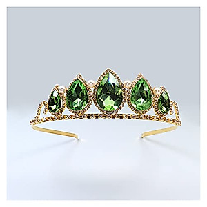 YANLITIAN Bridal Wedding Tiara Color Crystal Crown Princess Birthday Party Hair Accessories Rhinestone Suit (Color : 5)