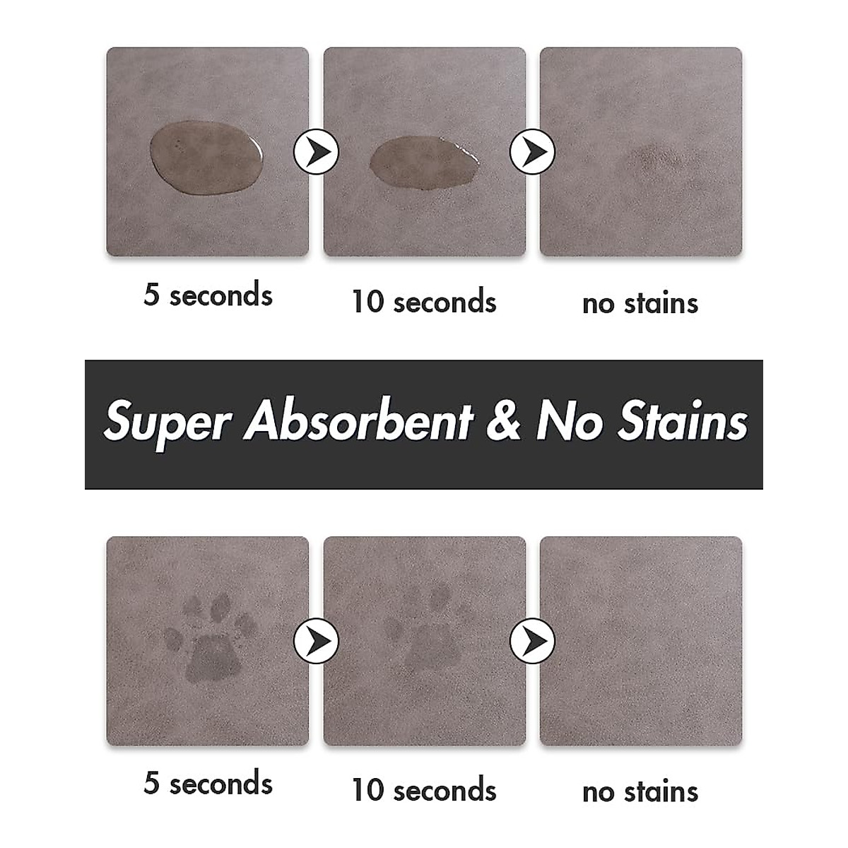 MontVoo-Absorbent Pet Feeding Mat-No Stains Dog Mat for Food and Water Bowl-Quick Dry Dog Cat & Dog Food Mat Water Dispenser Mat-Pet Supplies Mat-Dog Water Bowl Mat for Messy Drinker (17"x28", Brown)