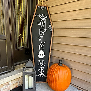 Halloween Stencils for Painting on Wood Door Sign Reusable Large Holiday Stencil for Crafts Canvas Wall Shirts Cookie Drawing Paint Decorating (Halloween Sign)