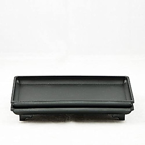2 Pcs Rectangular Black Plastic Humidity/Drip Tray for Bonsai Tree 9"x 6"x 1"