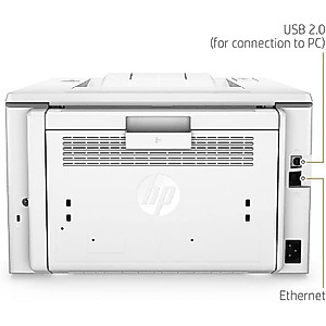 HP Laserjet Pro M203dw Single-Function Wireless Monochrome Laser Printer for Home Office, White - Print Only - 30 ppm, 1200 x 1200 dpi, 8.5 x 14, Auto Duplex Printing, Ethernet, Cbmou Printer Cable