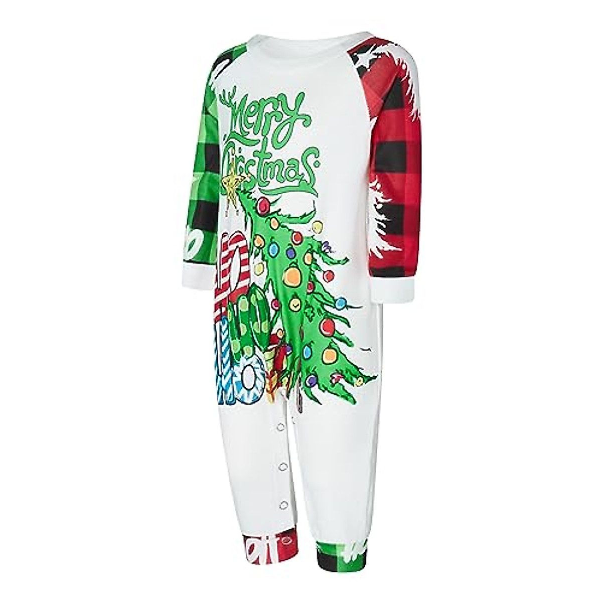 Kishawna Matching Christmas Pajamas for Family Xams Tree Long Sleeve Xmas Jammies Holiday Festival Party Sleepwear (Baby, Green, 6-9 Months)