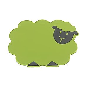 Kuhn Rikon Kinderkitchen Kids Cutting Board, Sheep, 9.8" x 9.1" x 4.3", Green | Child-Friendly Kitchen Tools For Real Cooking