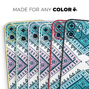 Design Skinz Ethnic Aztec Blue and Pink Point - DesignSkinz Protective Vinyl Decal Wrap Skin Cover Compatible with The Apple iPhone 7 Plus (Full-Body, Screen Trim & Back Glass Skin)