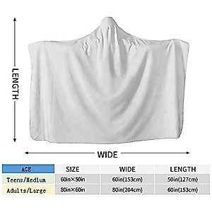 DFWY Men Women's Viking Hooded Blanket Cloak - Norse Wolf Head Fenrir Tattoo 3D Print Plush Wearable Blankets - Novelty Winter Warm Super Soft Blanket Bath Sheet (Color : C, Size : 50 * 60 Inch)