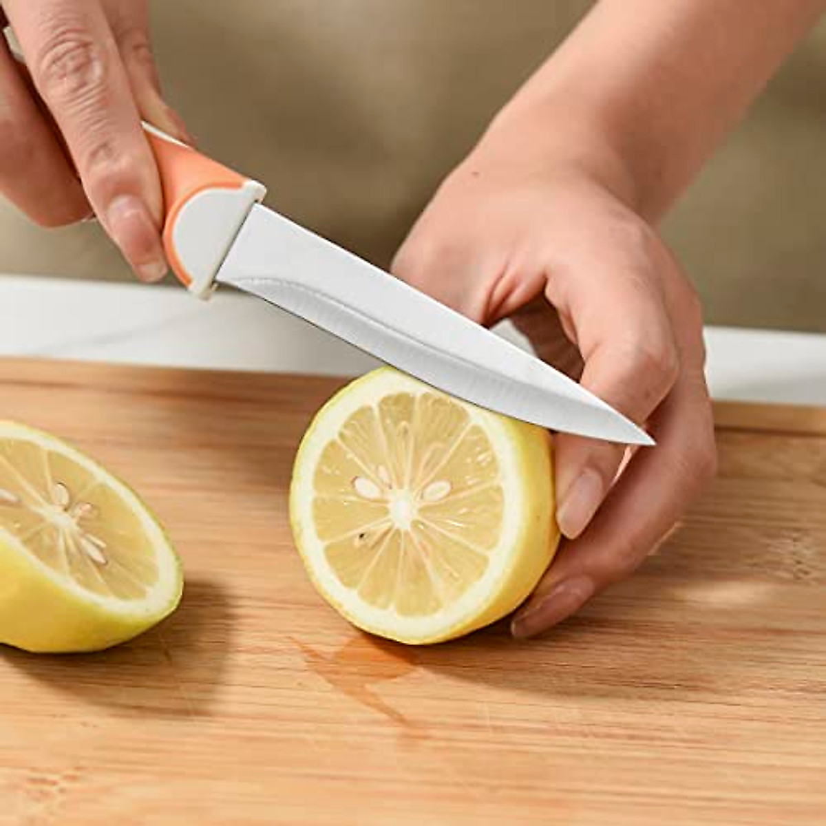 COKUMA Paring Knives With Sheath, 6PCS Paring knife (3pcs pairing knife & 3pcs knife sheath), German Steel Paring Knife Set, Fruit and Vegetable Knife for both Home & Restaurant
