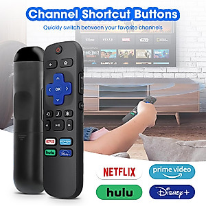 (Pack of 2) Replacement Remote Control Only for Roku TV, Compatible for TCL Roku/Hisense Roku/Onn Roku/Sharp Roku/Element Roku/Westinghouse Roku/Philips Roku Series TVs (Not for Roku Stick and Box)