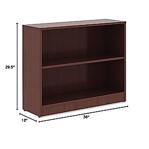 Lorell Mahogany Laminate Bookcase Book Rack, 29.5" x 36" x 12"
