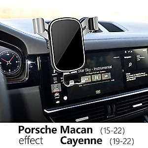 LUNQIN Car Phone Holder for 2015-2023 Porsche Macan and 2019-2023 Porsche Cayenne [Big Phones with Case Friendly] Auto Accessories Navigation Bracket Interior Decoration Mobile Cell Phone Mount